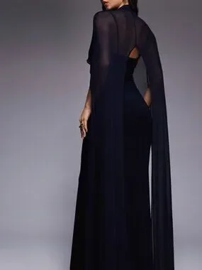 ASOS | Dresses | Asos Design Exaggerated Cape Maxi Dress | Poshmark